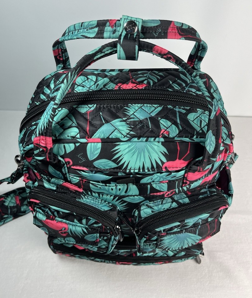 LUG Mini Puddle Jumper Tote/ Shoulder Bag Quilted Flamingos EXC COND | eBay