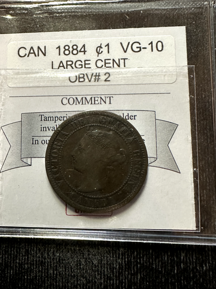 1884 Obv.#2 Canada Large One ¢1 Cent, Coin Mart Graded**VG-10** | eBay