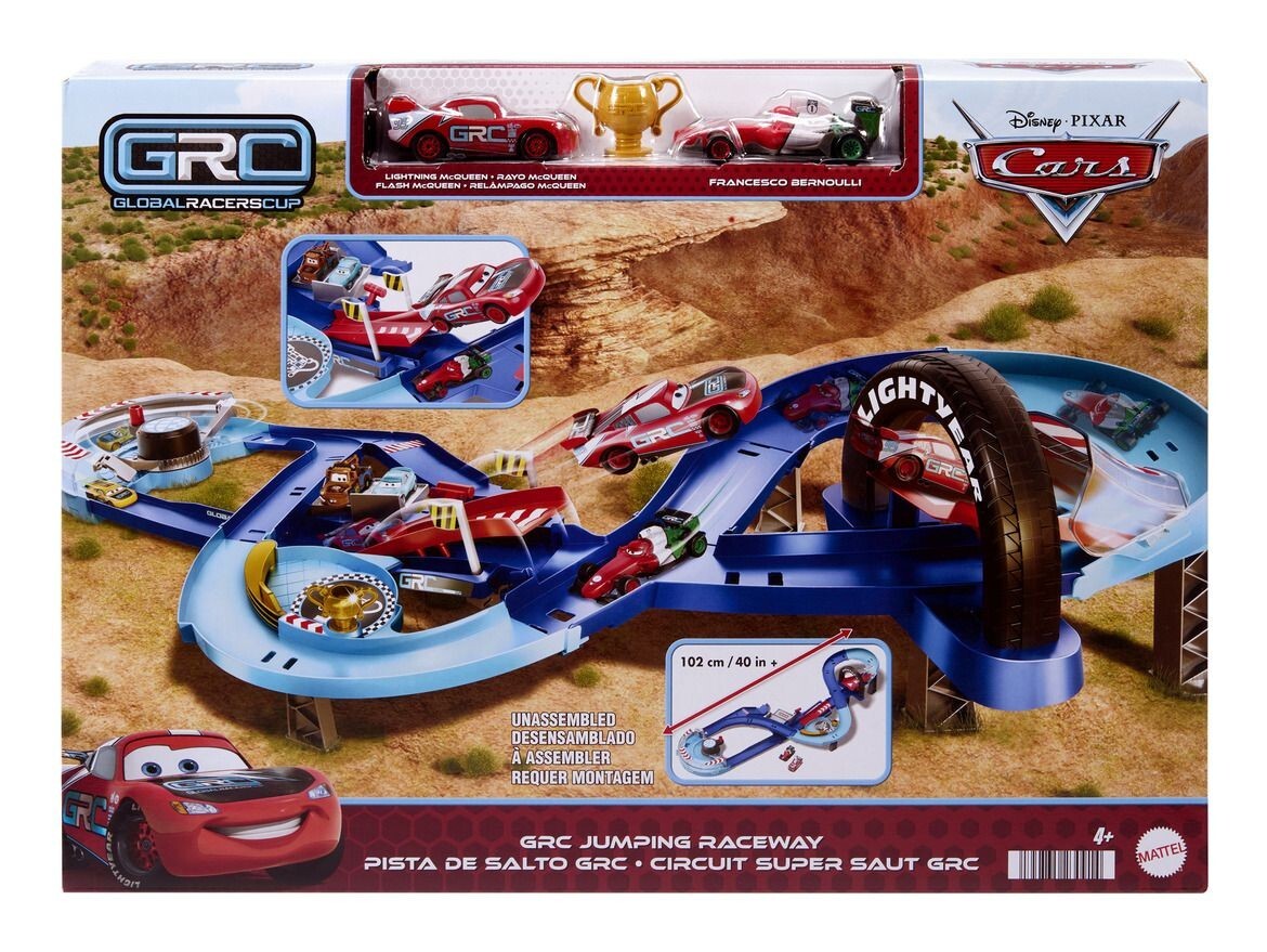 Lightning Mcqueen Race Track Playset Cars Night Racing Track Set