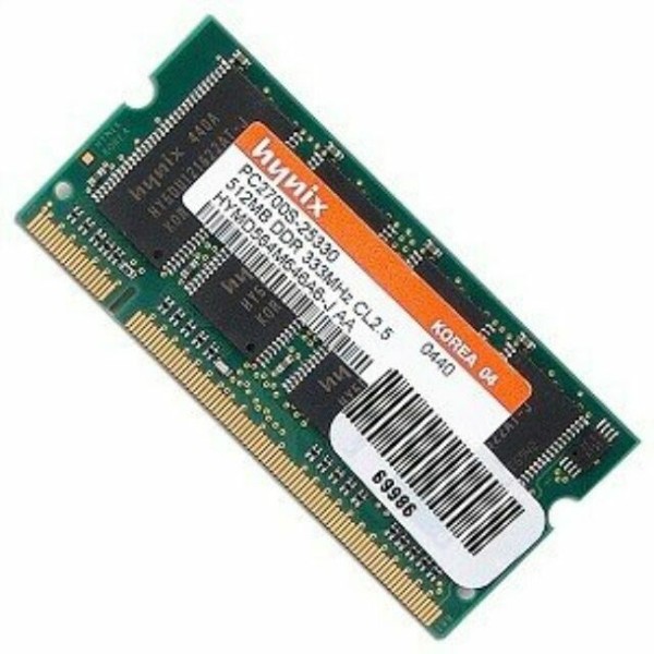 Hynix PC-2700 512MB SO-DIMM 333 MHz DDR SDRAM Memory (HYMD264646A8-H ...