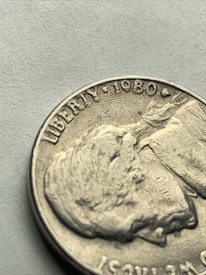 1980 d nickel Multiple Errors In Letters & Filled D , 1080 Instead Of ...