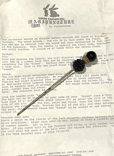 Hat Needle Thru Arm by Tannen's Magic Mentalism Trick | eBay