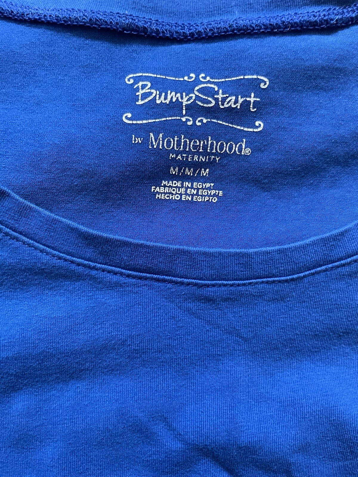 Bump Start By Motherhood Maternity Shirt Size M Long Sleeve Blue Rouch ...