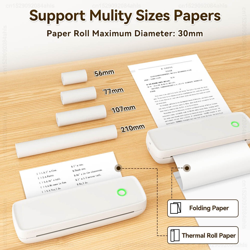 Wireless Bluetooth Letter / A4 Thermal Printer Portable for Mobile ...