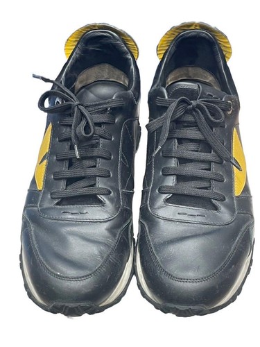 Auth FENDI Monster Bugseye Sneakers Black Logo UK7 EU41 US8 Leather Men | eBay