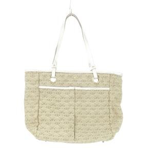 Anyya Hindmarch Handbag Canvas Leather Handle Logo All-Over Pattern ...