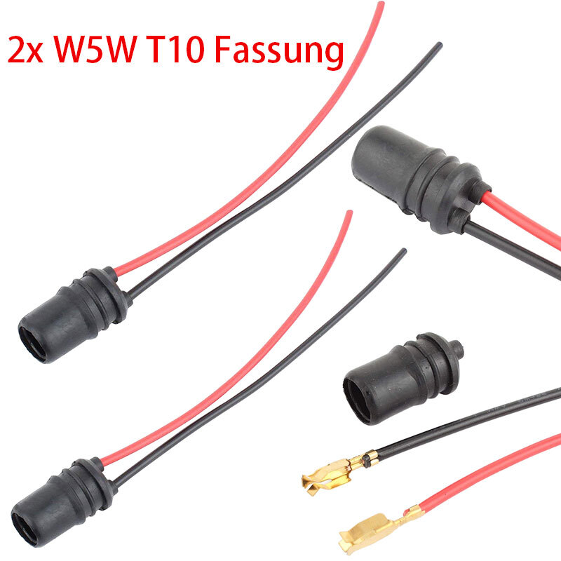 2x T10 W5W Fassung Gummi Standlicht Parklicht Stecksockel Glassockel ...