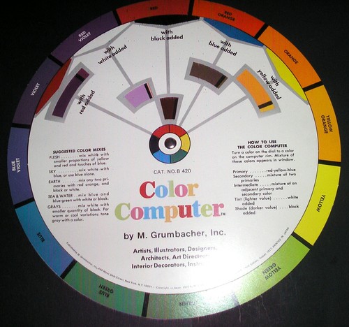 Vintage 1972 Grumbacher Color Computer Double Sided Circular Color ...