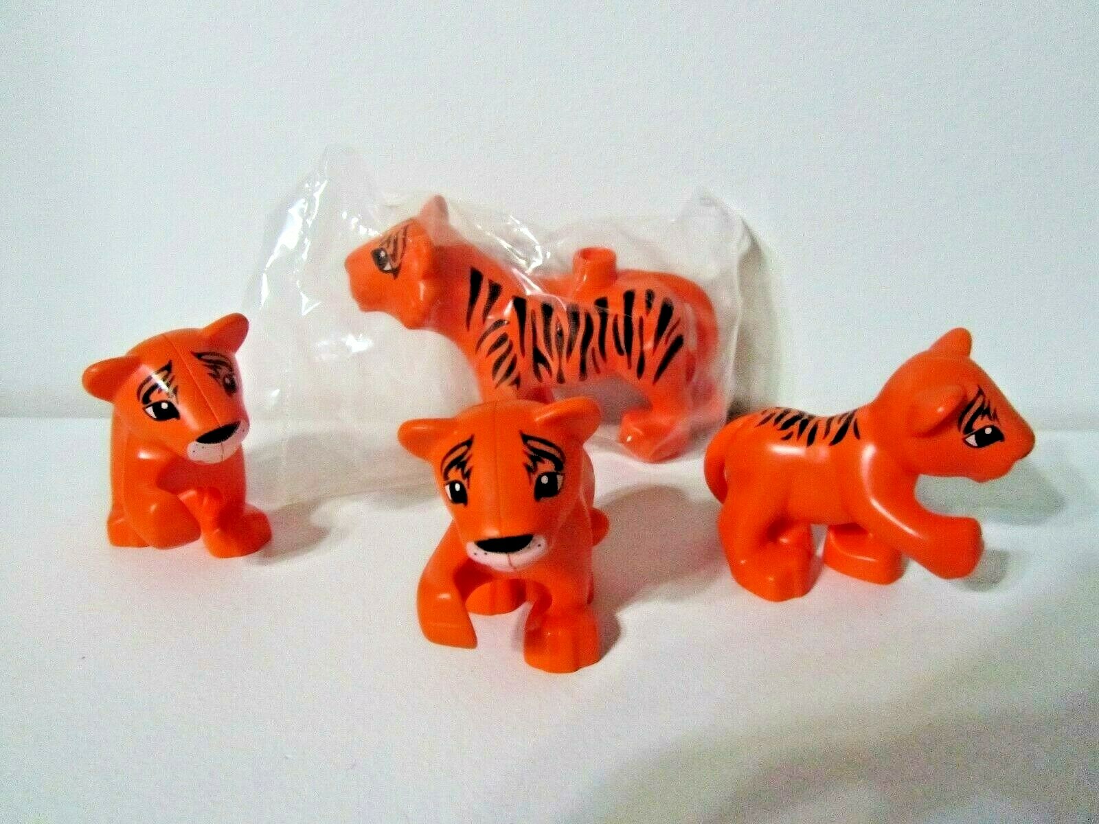 Lego Duplo Tiger Animals Lot Set Adult Mom & Baby Cubs Orange/Black Lot ...