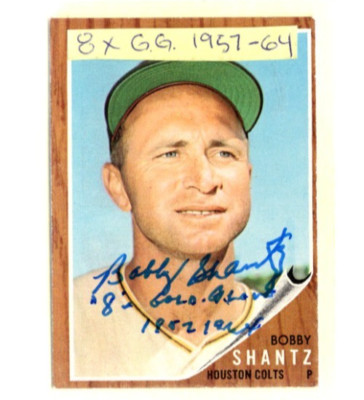 Autographed Bobby Shantz Eight X G.G. 1957-64 added Colts 1962 Astros ...