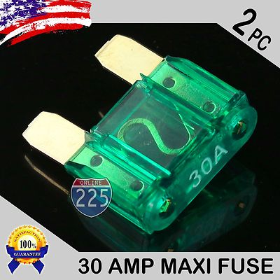 2 Pcs 30A AMP Gold Large Blade Style Audio Maxi Fuse Car 12V 24V 32V ...