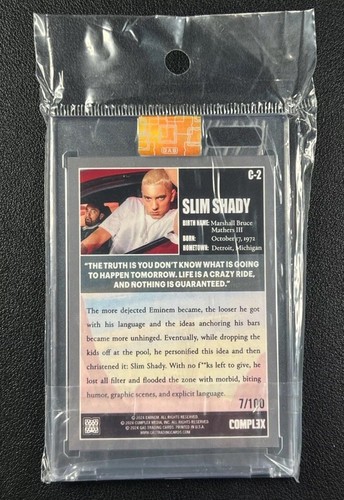 EMINEM Gas Trading Cards X Complex Slim Shady Sand Foil /100 G.A.S ...