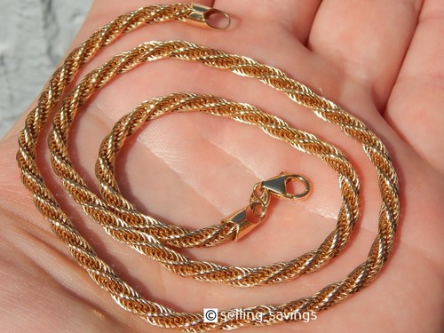 14K YELLOW GOLD ETERNAGOLD 4MM DIAMOND CUT BRAIDED TWISTED ROPE ...