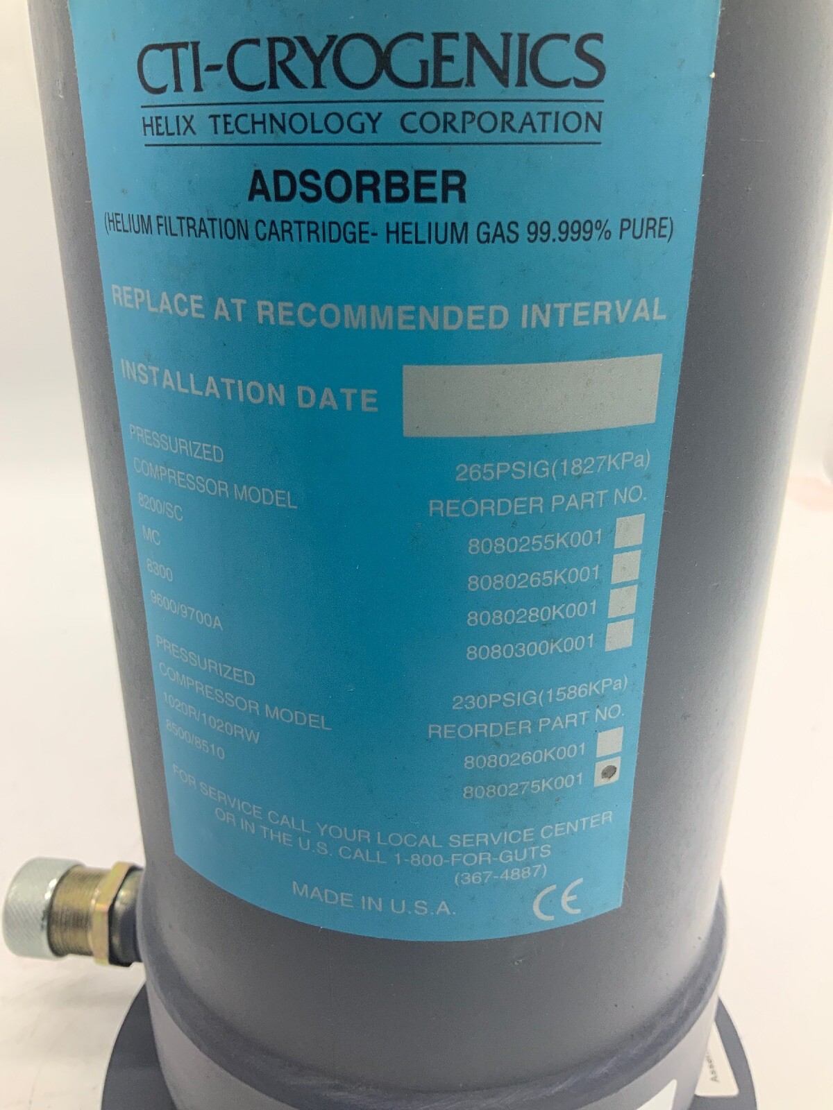 CTI-CRYOGENICS CRYO PUMP COMPRESSOR ADSORBER | eBay