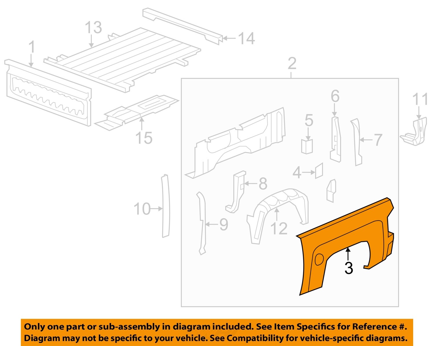 GM OEM 14-19 Silverado 1500 Pick Up Box Components-Outer Panel 20993963 ...