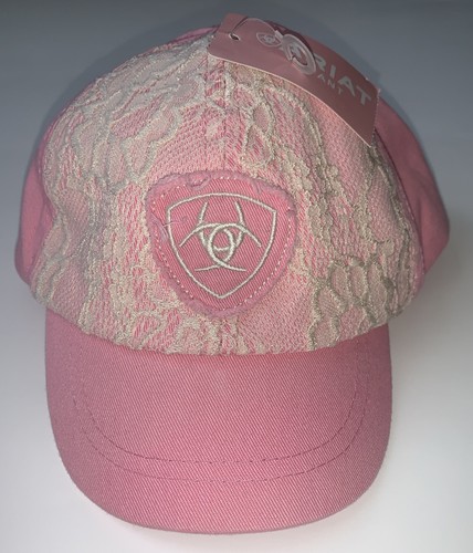 ARIAT Infant Girls Pink Lace Baseball Cap - Solid Elastic Back OSFM NWT ...