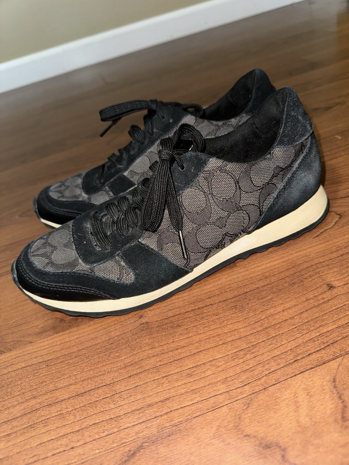 Coach Mason Jacquard Sneakers, Black, Size 7.5B - Gem