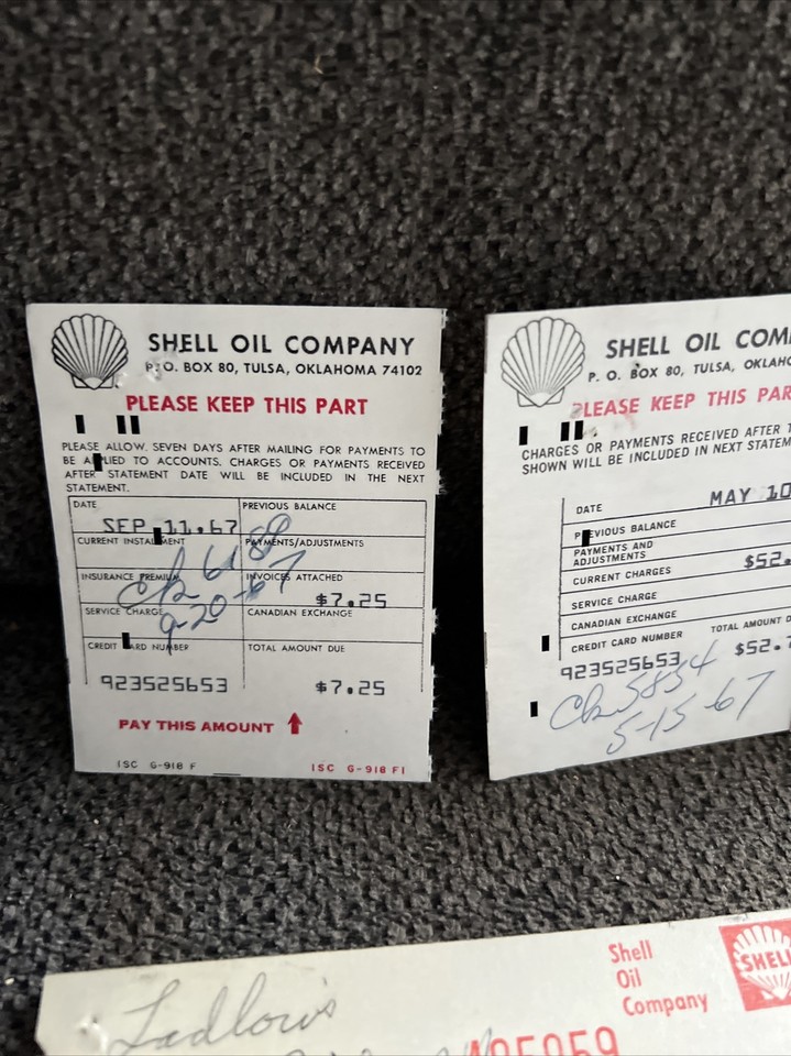 40 Vintage 1960 70s Shell Oil Company Gas Station Receipts Advertising ...
