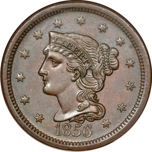 1856 1C Slanted 5 N-1 Braided Hair Cent NGC MS65BN OFH | eBay