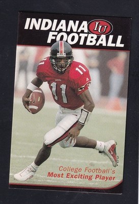 2001 Indiana Hoosiers Antwaan Randle El Football Pocket Schedule Big 10 ...