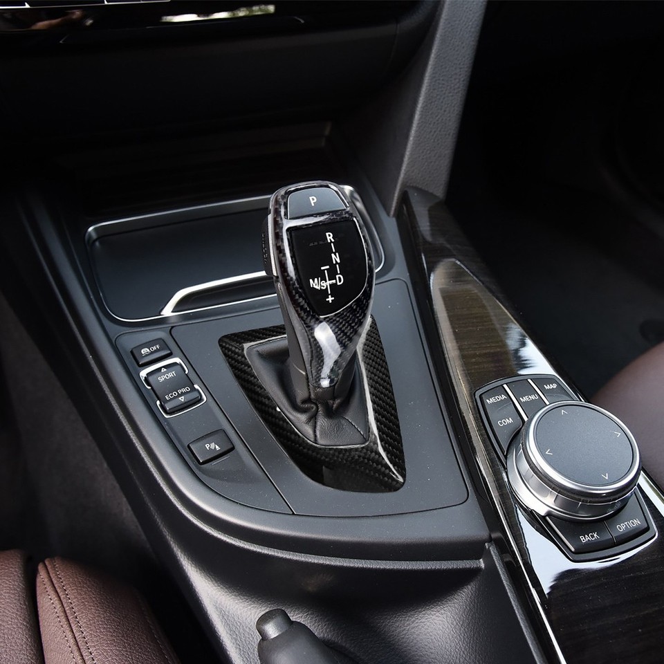 Dry Carbon Fiber Gear Shift Knob Boot Trim Covers for BMW F22/F23 M235i ...