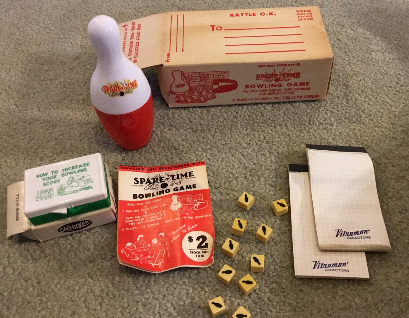 Spare Time Bowling Game and Bowling Gag Box Vintage Bowling Lot | eBay