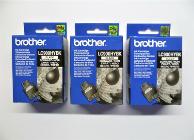 3x Original Brother LC900HYBK LC900BK LC900 schwarz FAX 1835C 1840C ...