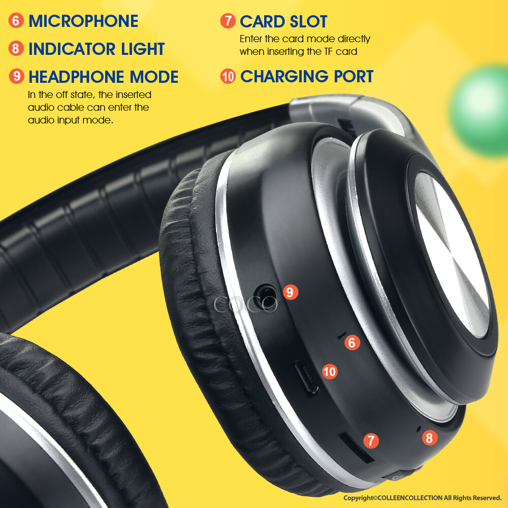 Wireless Headphones Bluetooth Earphones Headset Rechargeable with Mic ...