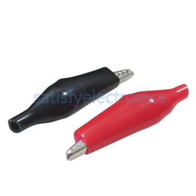 20pcs Black Red Soft Plastic Coated Testing Probe Aligator Clips ...