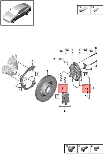 Genuine PORSCHE 911 991 Repair Set Set Protective Caps x4 pcs ...
