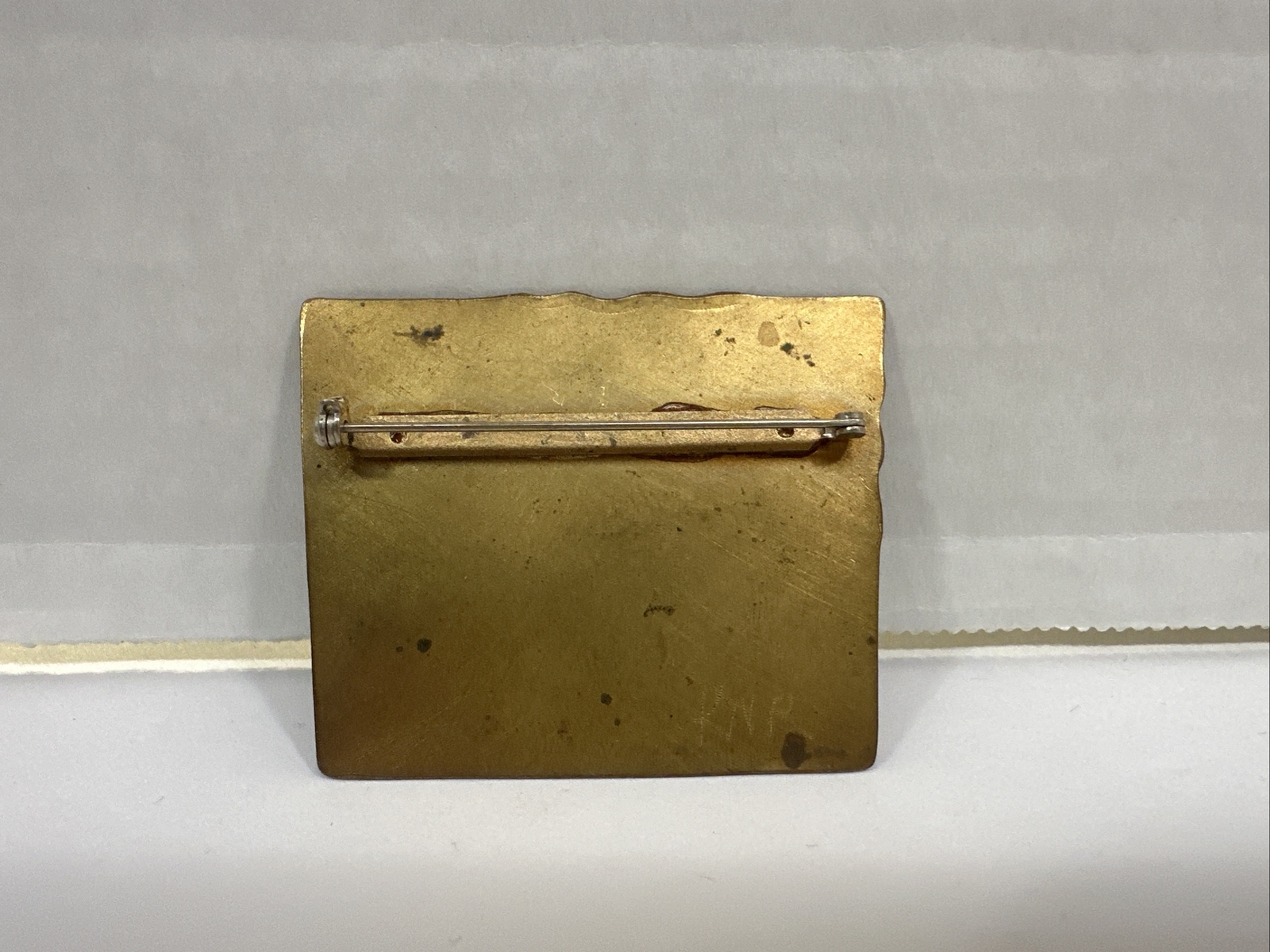 VTG Signed KNR Handmade Brass Modernist Lucite Art Rectangle Brooch 2.5 ...