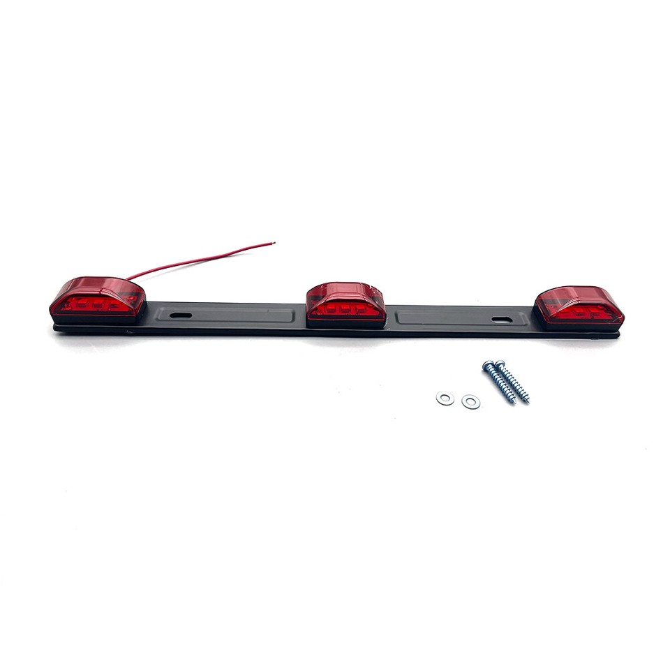 Red LED Stainless Rear Clearance ID Marker Light Bar Truck Trailer Tail ...