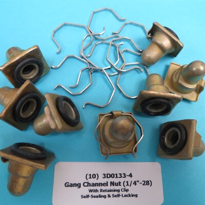 (10) Boeing Aircraft 3D0133-4 Self-Sealing 1/4-28 Gang Channel Nut ...