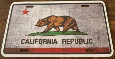 California Republic Booster License Plate Grizzly Bear | eBay
