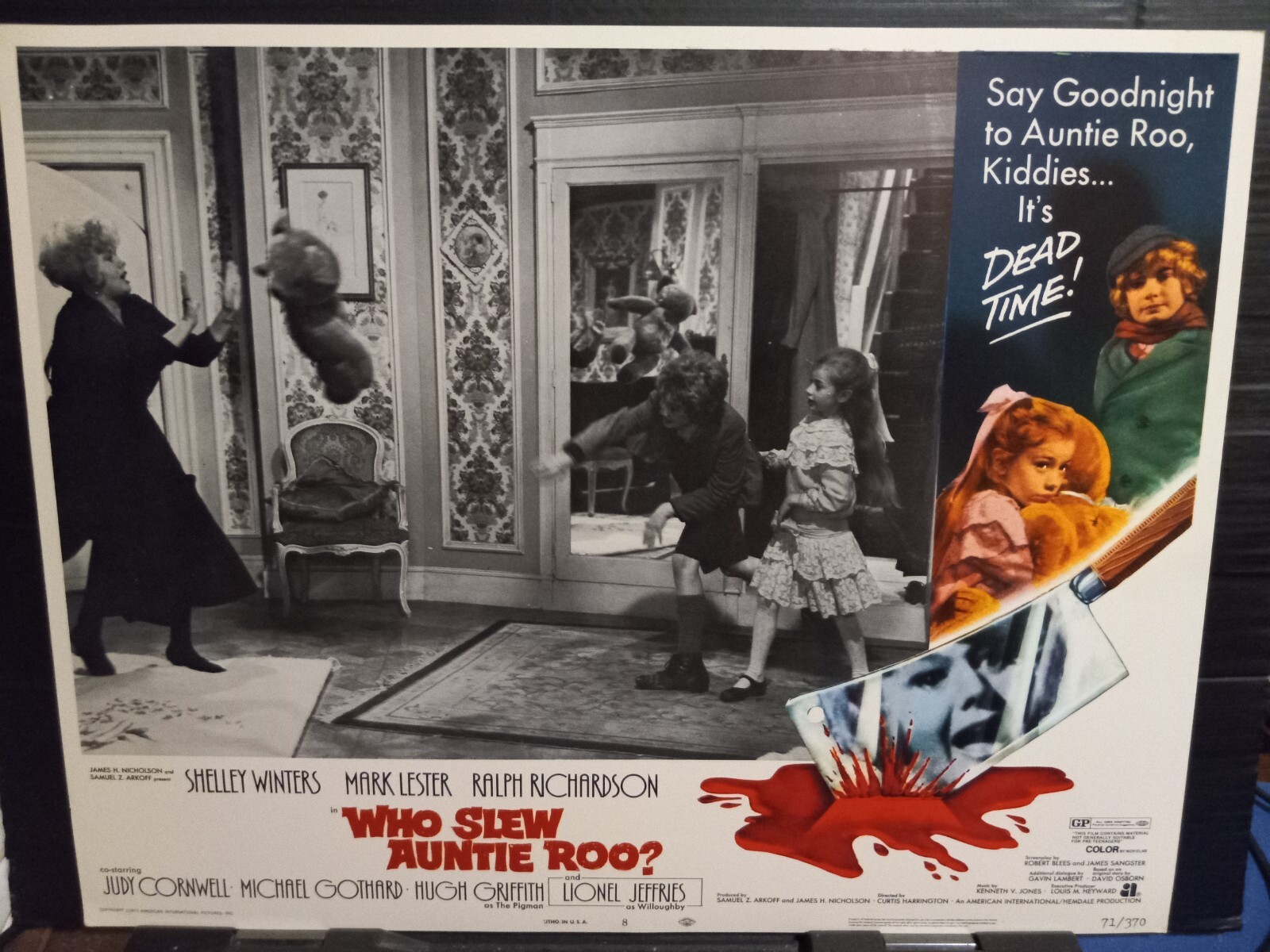 Lobby Card 1971 WHO SLEW AUNTIE ROO? kids fight evil Shelley Winters ...