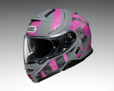 Shoei Neotec 2 JAUNT TC 7 Matt Black Grey Pink Flip Up Bluetooth ready ...