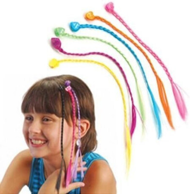 Colorful Nylon Hair Braid Extensions Attachments - 12 Pieces 5.5 ...