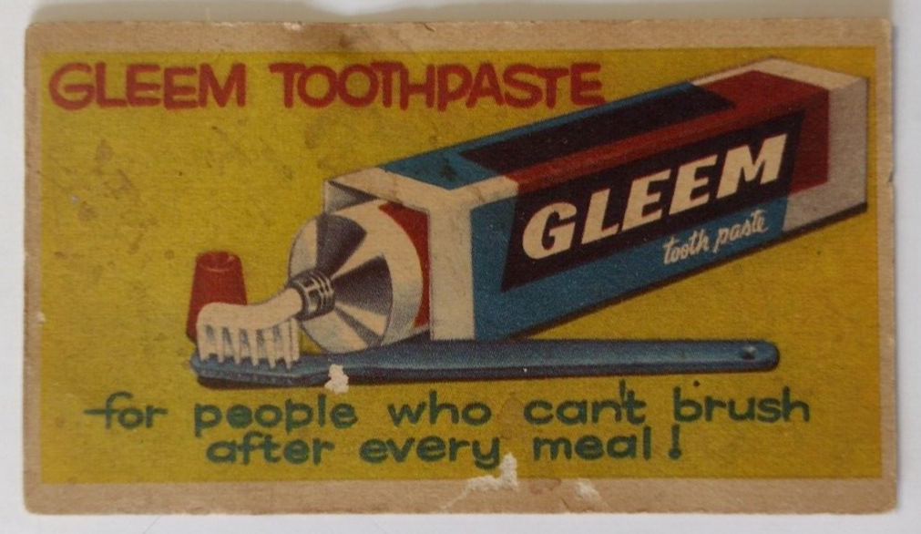 Vintage Gleem Toothpaste Minute Maid Orange Juice Double Sided ...
