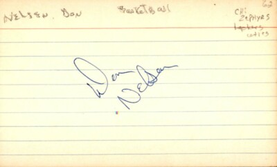 Don Nelson Signed Index Card 3x5 Autographed Lakers Celtics Warriors ...