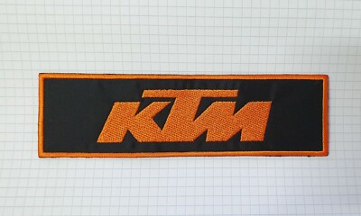 KTM RACING PATCH TOPPA ricamata 16 cm X 4,5 cm - fondo nero | eBay