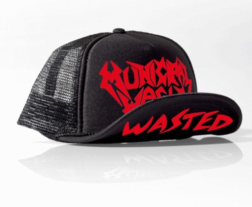 New Municipal Waste Red & Black Wasted Flip Bill Adjustable Snapback ...