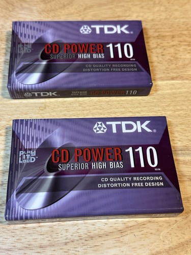 TDK CD POWER 110 BLANK AUDIO CASSETTE TAPE SUPERIOR HIGH BIAS 2 TAPES ...