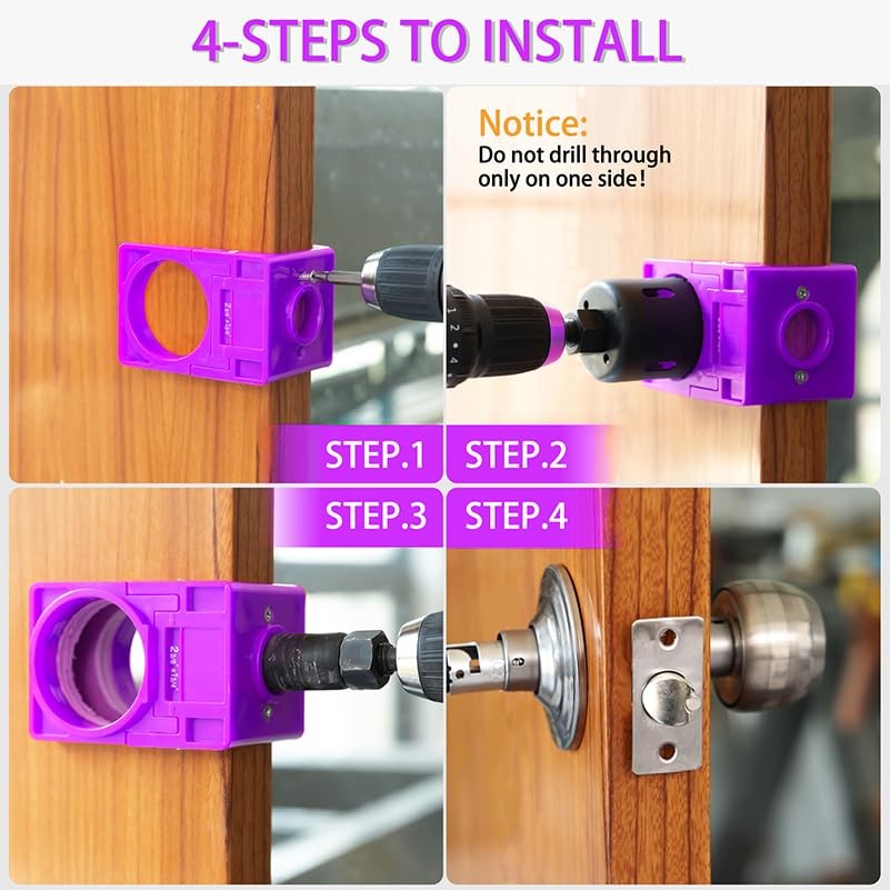 RKK Door Knob Hole Saw Kit, Deadbolt Installation Kit with Purple | eBay