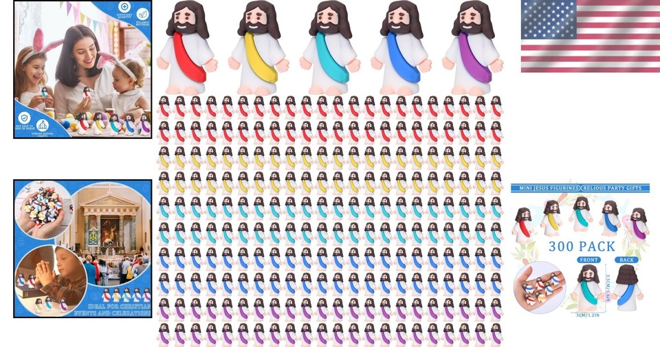 300 Mini Jesus Figurines - Colorful Religious Party Favors for Easter ...