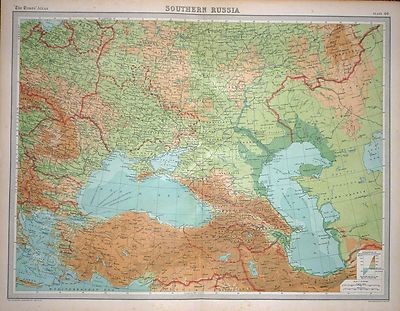 1920 LARGE MAP ~ SOUTHERN RUSSIA ~ 23" x 18" | eBay