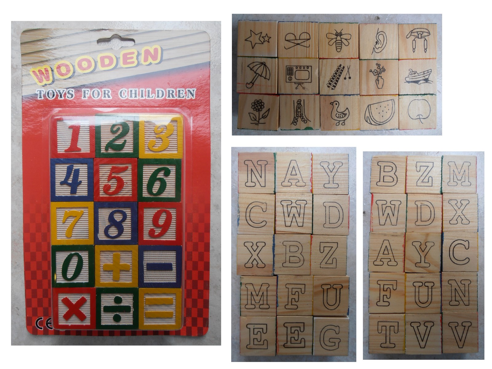15 cubi cubetti in legno con numeri lettere figure addizioni ...