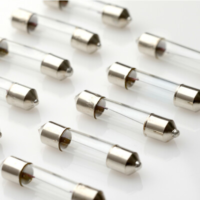 10 x 8V 300mA 2,4W 0,3A/S6 6x31mm Soffitte Miniature Lamp Bulb ...