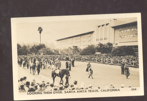 RPPC SANTA ANITA RACE TRACK CALIFORNIA HORSE RACING VINTAGE REAL PHOTO ...