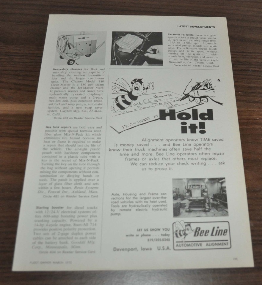 1970 Kenworth Truck Ad Thermo King Little Irvy Bee Line Automotive Alignment | eBay