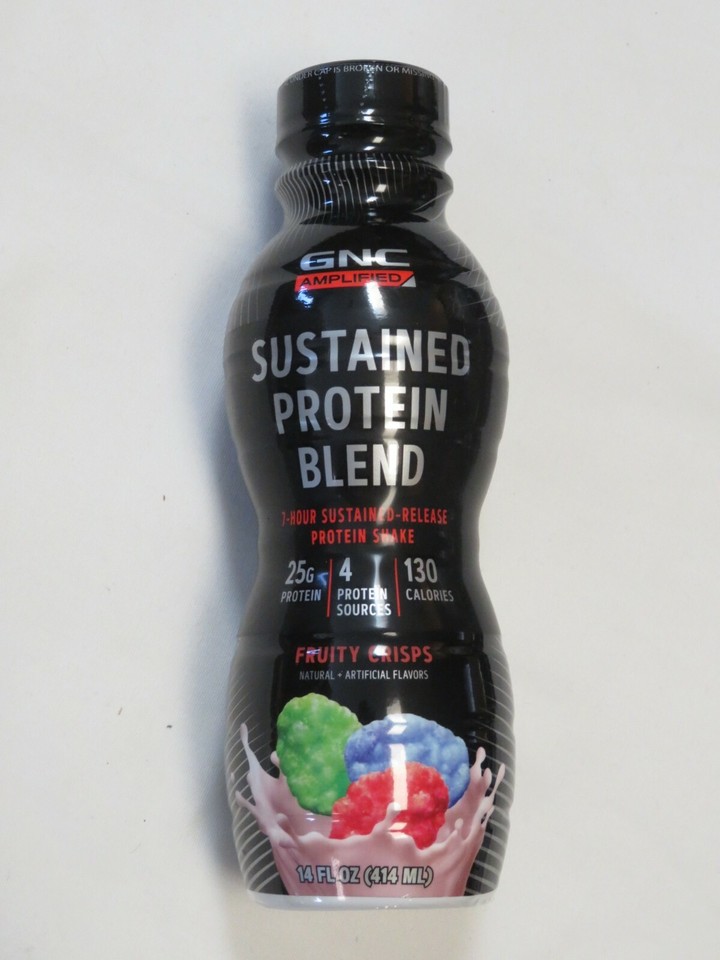 (16) Bottles GNC Amplified Sustained Protein Blend Fruity Crisps 14 Oz ...